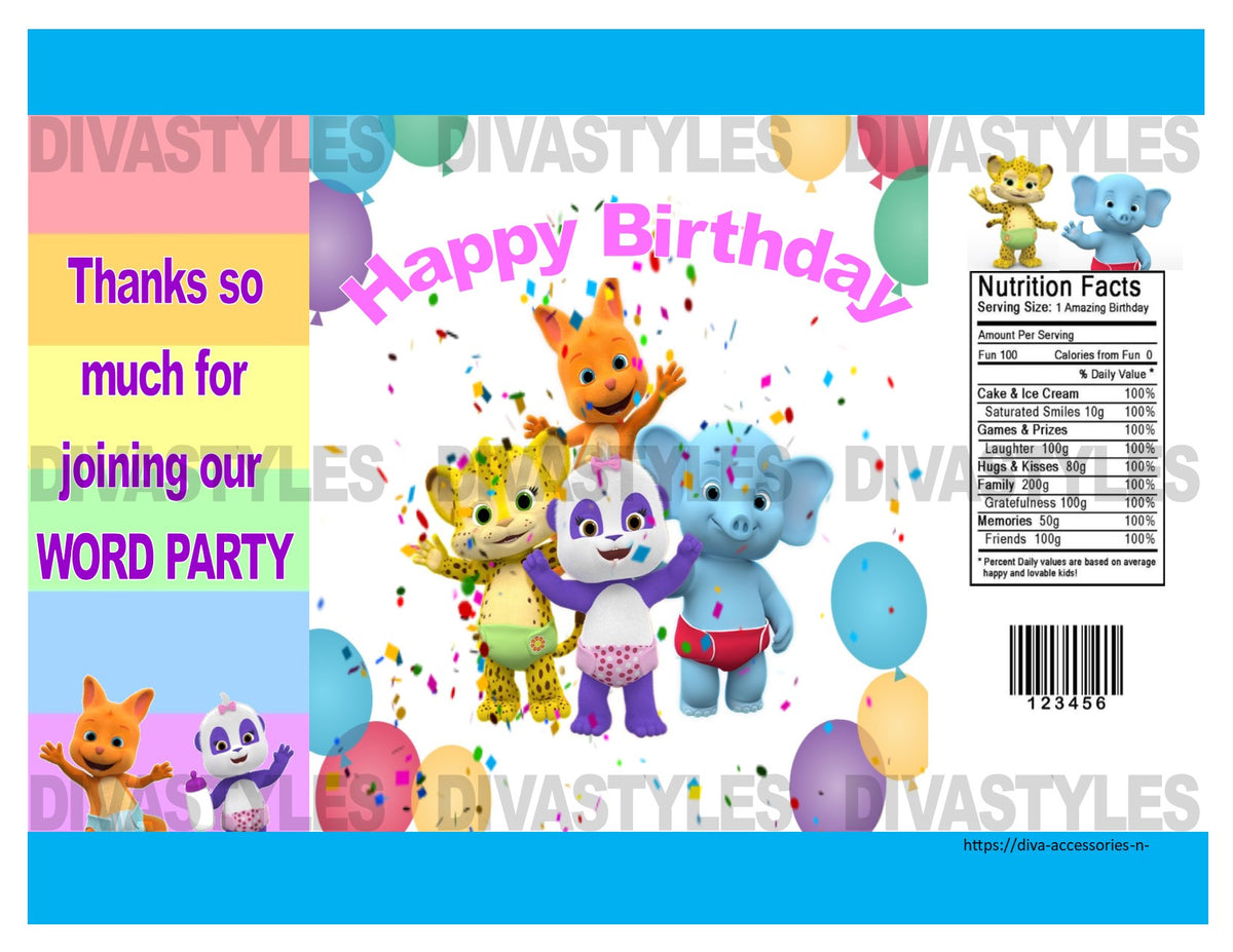 WORD PARTY printable chip bag, DOWNLOAD ONLY – Diva Accessories N More